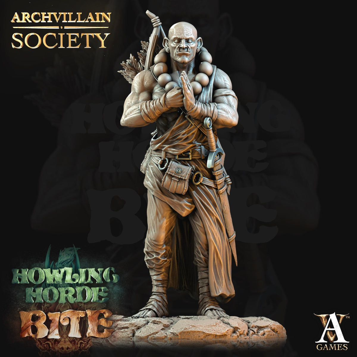 Half-Orc Male Monk Adventurer PC or NPC | 28mm, 32mm, 75mm Scales | Du ...