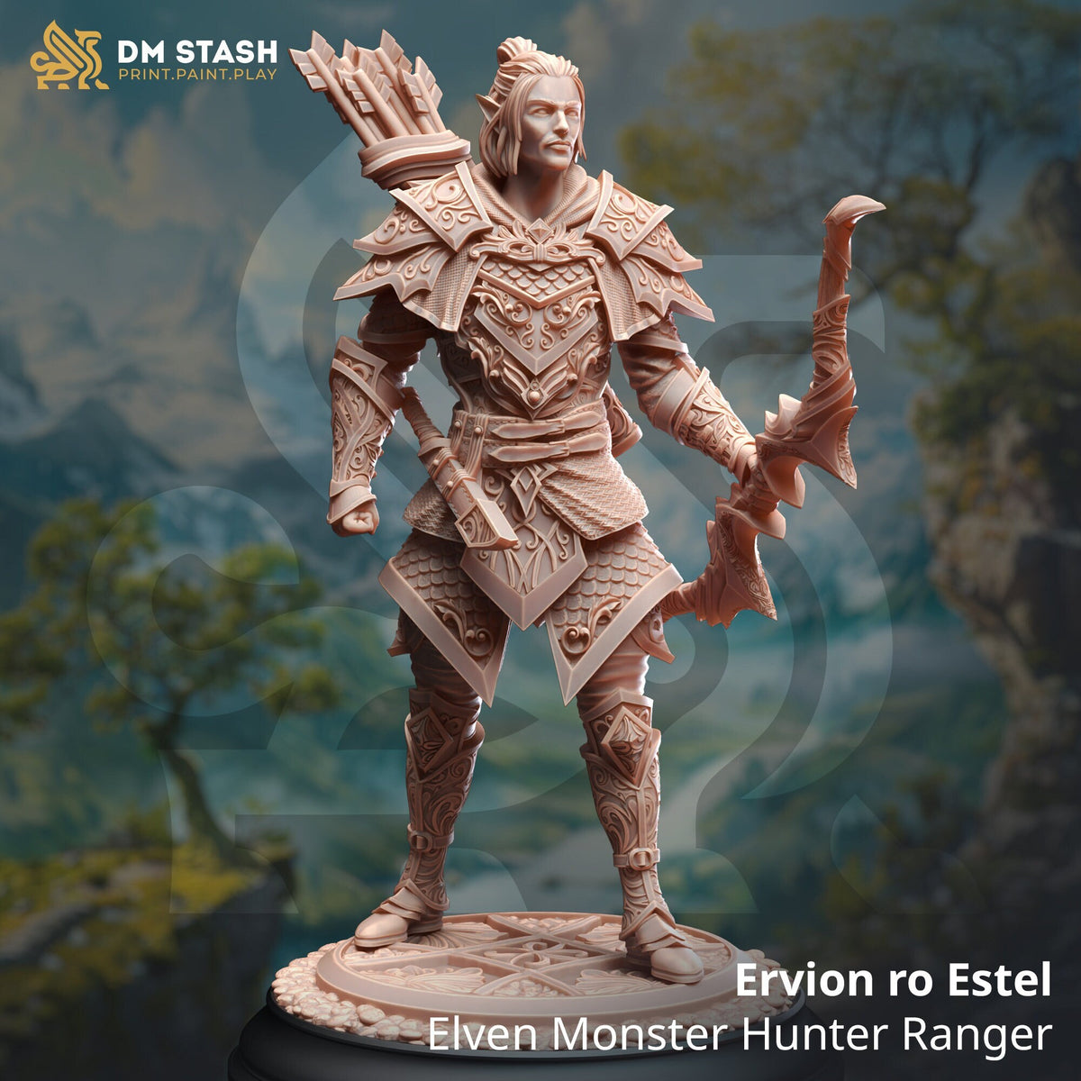 Elf Male Ranger Fighter Sharpshooter PC / NPC | 28mm, 32mm,54mm, 75mm ...