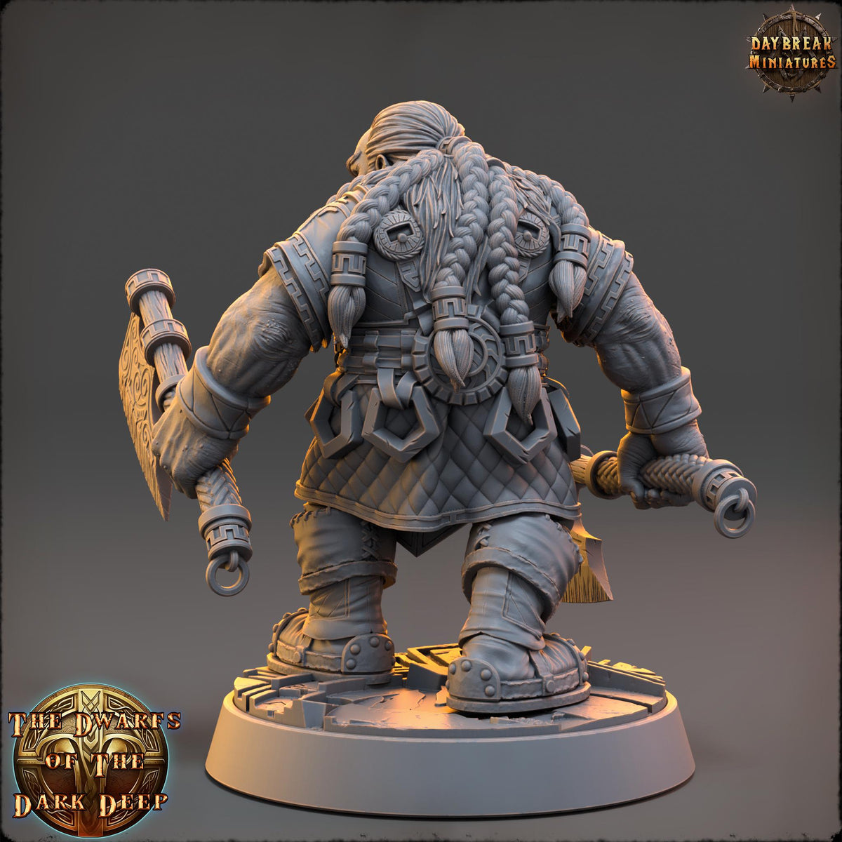 Dwarf Fighter 2 Hand Axes Miniature | Dungeons and Dragons | 28mm,32mm ...