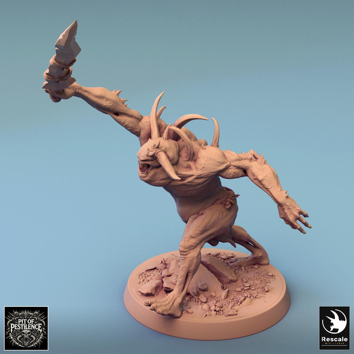 Putrid Fiend Demon, Flesh Golem Eldritch Horror, DnD Unpainted Miniatu ...