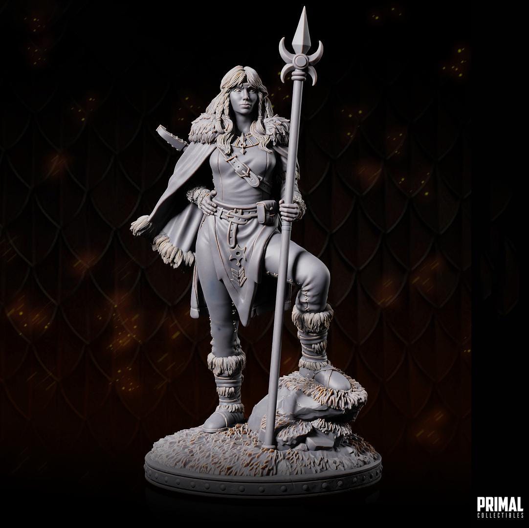 Human Female Cleric, Druid PC NPC Miniature | 28mm,32mm,54mm,75mm,100m ...