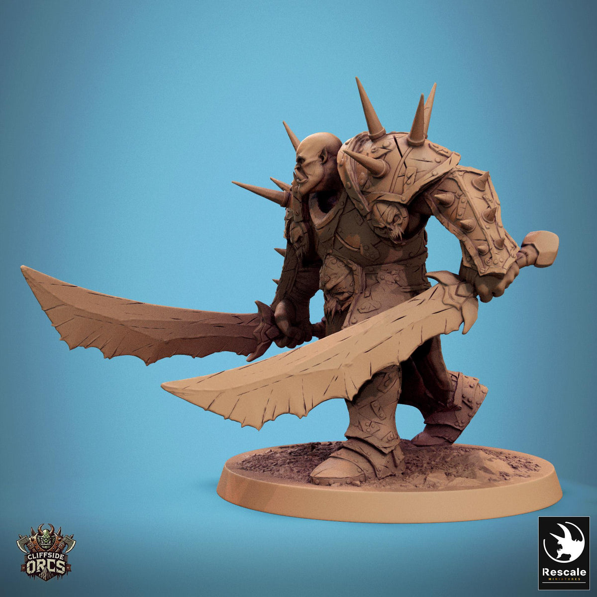 Orc Fighter Barbarian Dual Swords, Half-Orc | Scales: 28mm,32mm ,,54mm ...