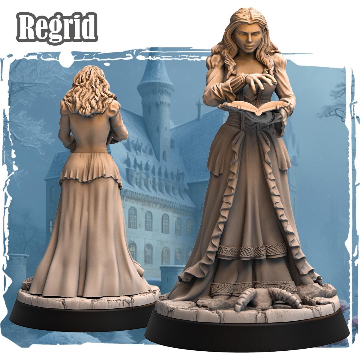 Human Female Wizard, Warlock, Sorcerer PC NPC | 28mm, 32mm,54mm, 75mm ...