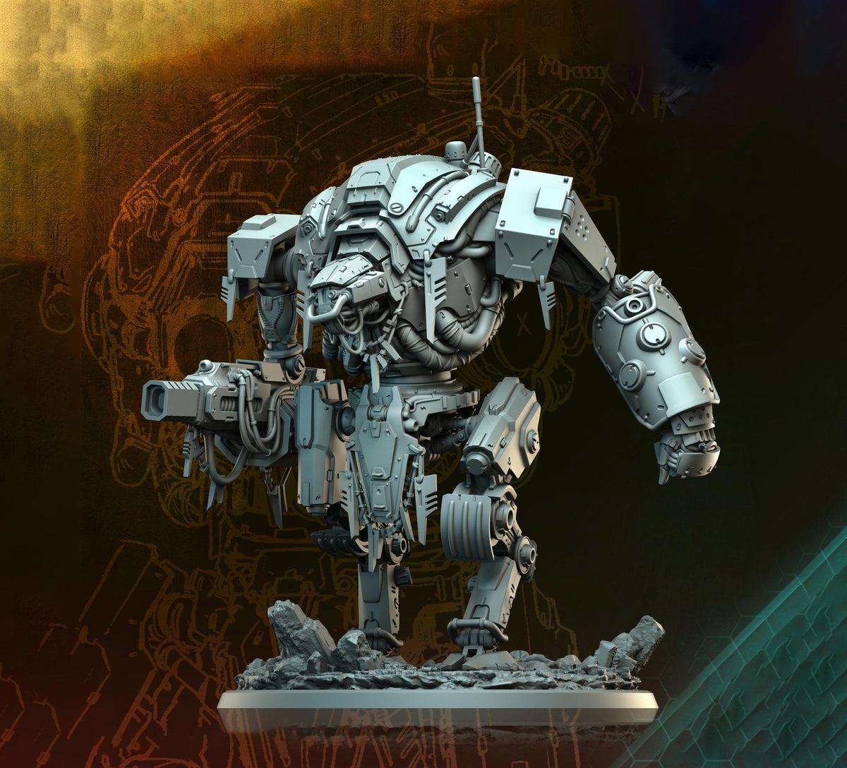 Sci-Fi Heavy Battle Suit, Mech Knight Miniature | 32mm, 40mm, 50mm, 65 ...
