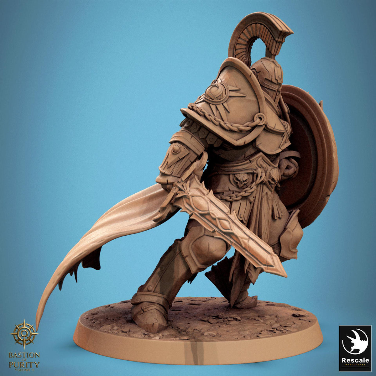 Paladin, Fighter, Sword n Shield PC/ NPC, DnD 5e Unpainted Miniature ...