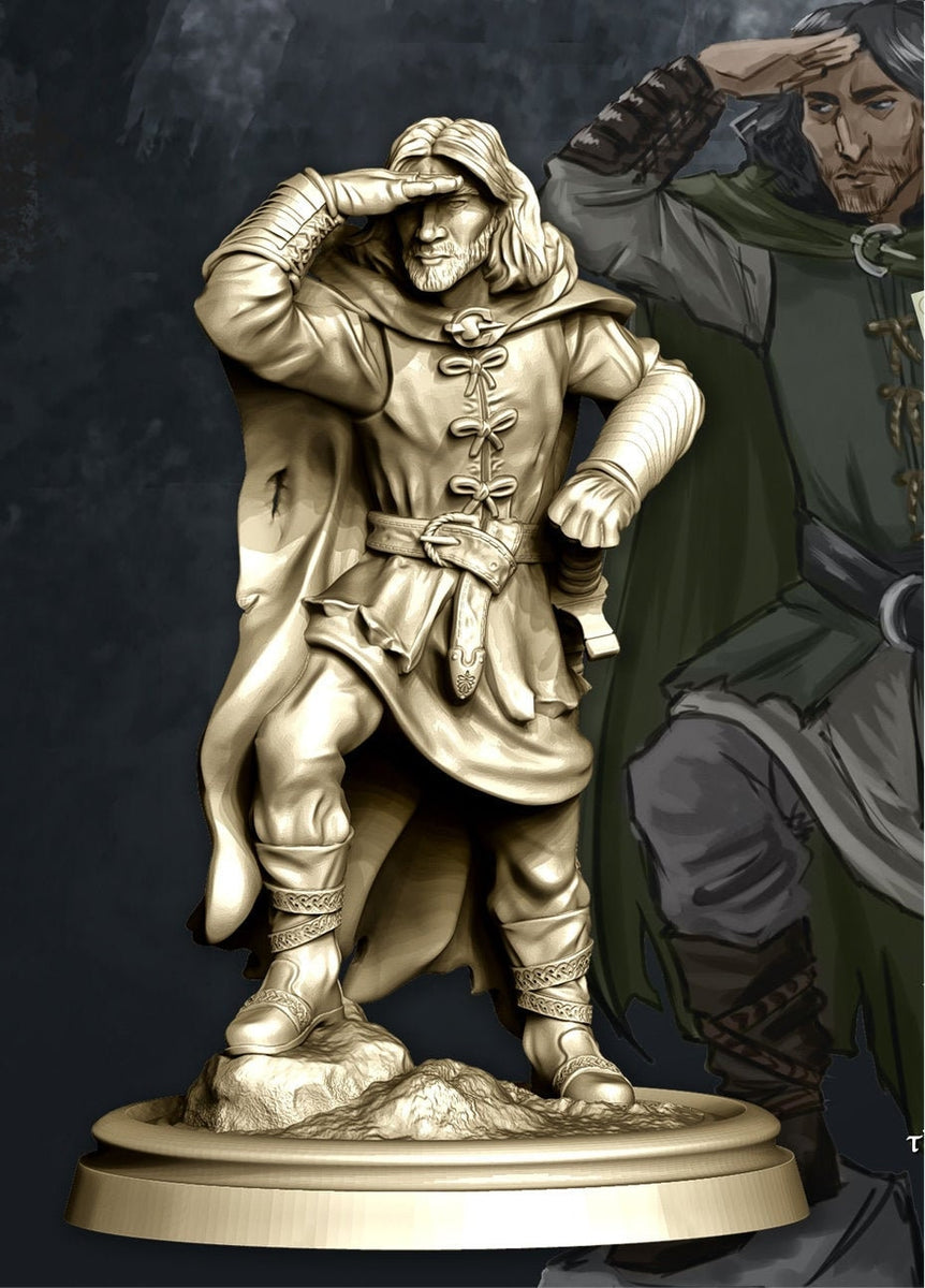 Human Ranger Fighter | Miniature | 28mm Scale | 32mm Scale | Pathfinde ...