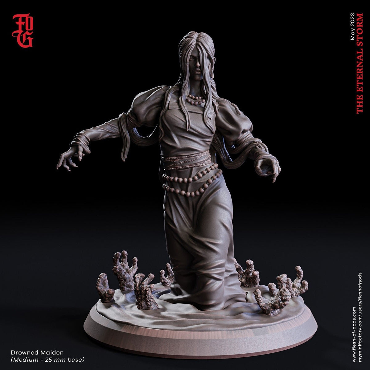 Undead Drowned Maiden, Ghost, Banshee, Specter | 28mm, 32mm,54mm, 75mm ...