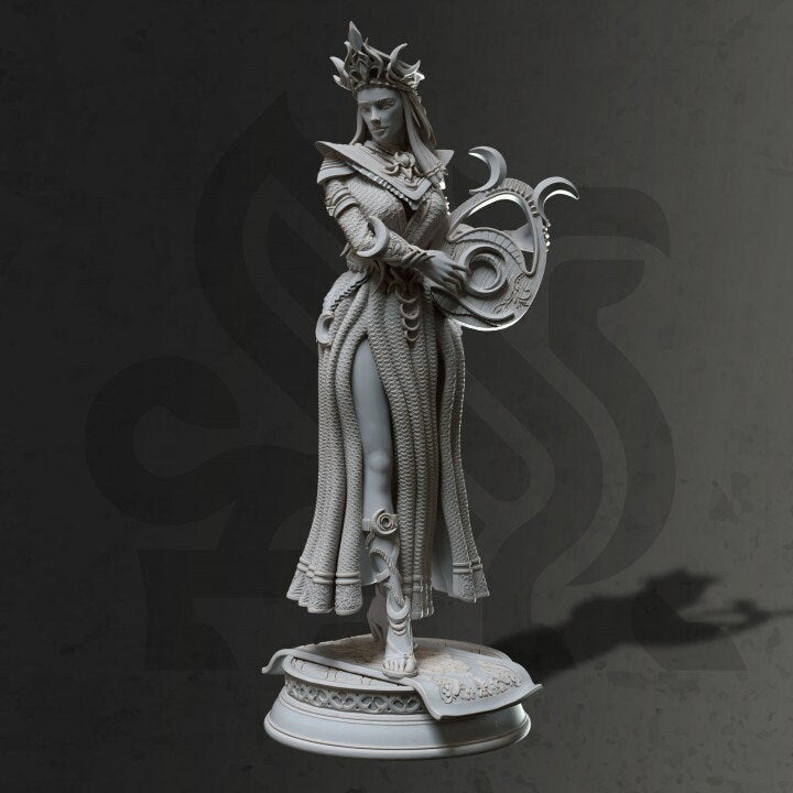 Female Elf Bard, Half-Elf, Eladrin Unpainted Miniature | 28mm, 32mm,54 ...