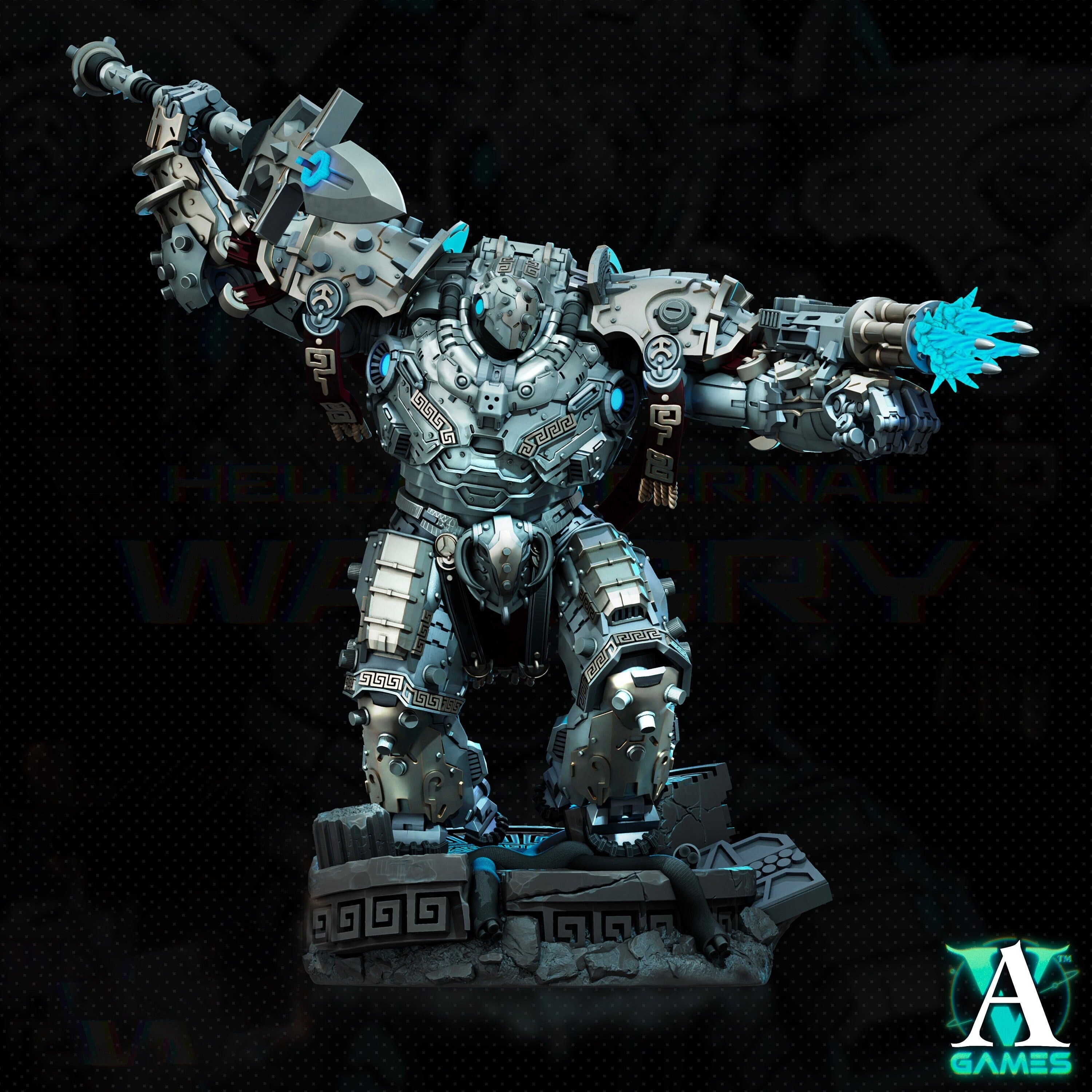 Sci-Fi Heavy Terminator Battle Mech Knight Miniature | 32mm, 40mm, 50m ...