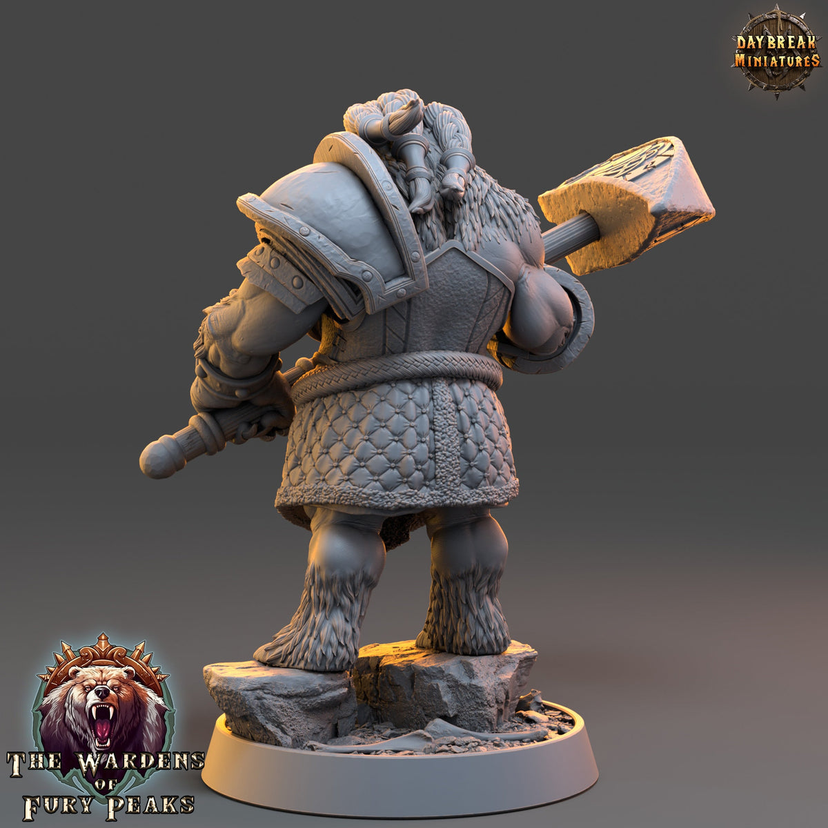 BearFolk Werebear Fighter with Mace | Scales: 28mm, 32mm,54mm,75mm | D ...